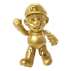 World of Nintendo 91447 4" Gold Mario Action Figure