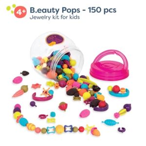 B. toys – Pop Arty! 150 Pcs- Jewlery Making Kit- Creative Pop Snap Bead Set for Kids –DIY Craft Jewelry Making Kit –Necklaces, Rings, Bracelets – 4 Years +