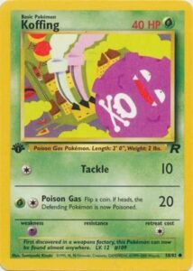 pokemon team rocket 1st edition common card #58/82 koffing