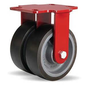 hamilton heavy service dual wheel caster - 6"dia.x2"w wheel - 2500-lb. capacity - duralast xc polyurethane - tapered bearing - rigid