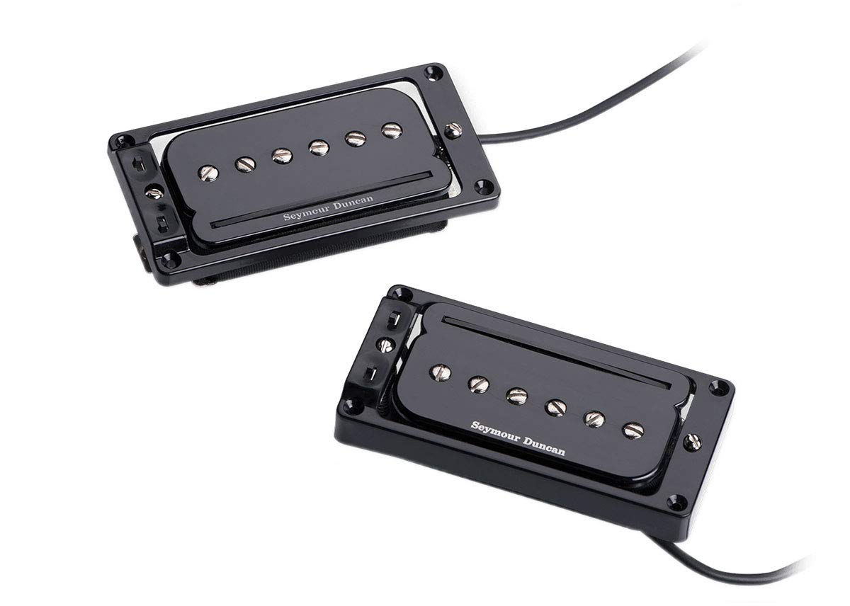 Seymour Duncan 11303-03-B2 P-Rails with Flat Triple Shot Set (Flat Top) - Black