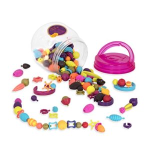 b. toys – pop arty! 150 pcs- jewlery making kit- creative pop snap bead set for kids –diy craft jewelry making kit –necklaces, rings, bracelets – 4 years +