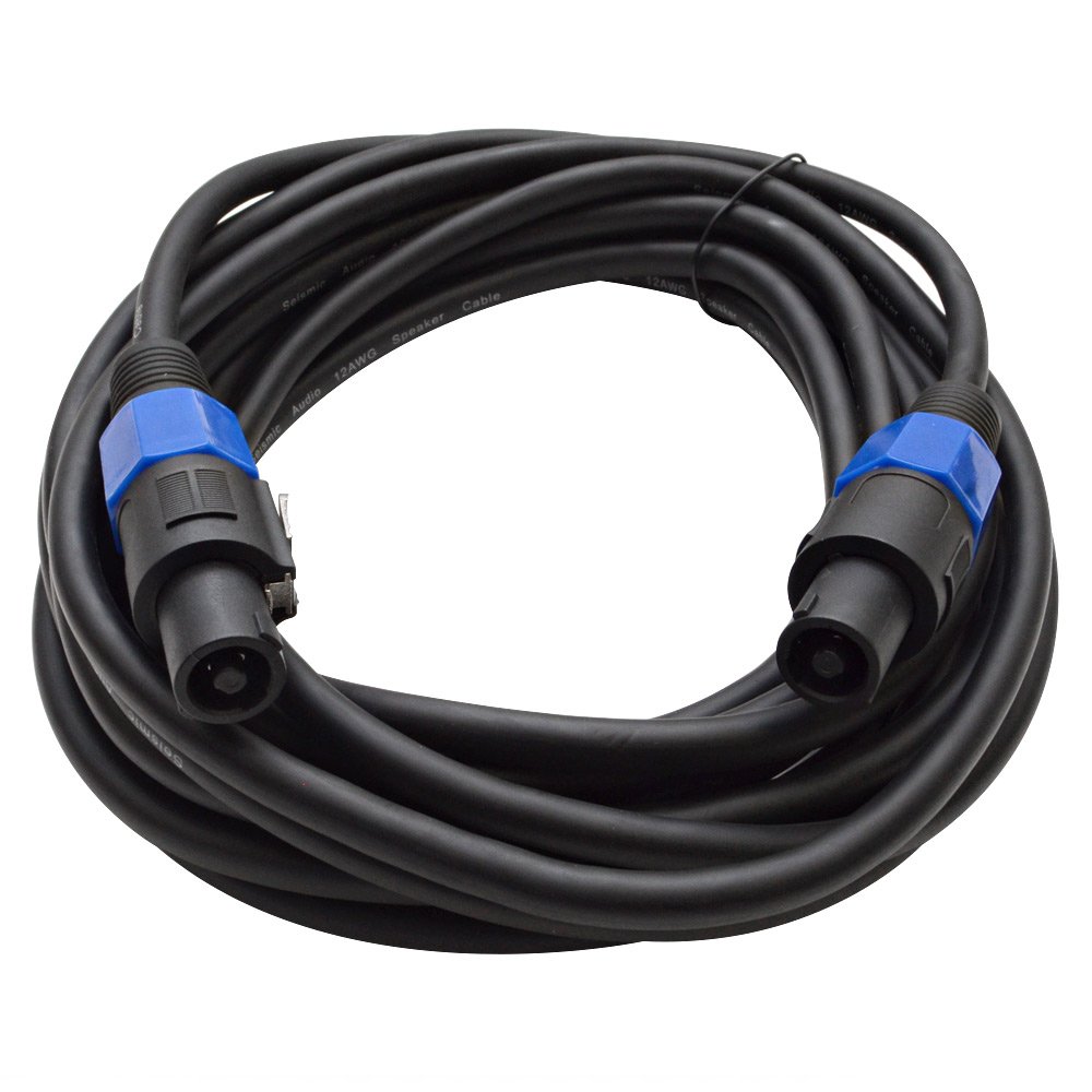 Seismic Audio - TW12S25 (Pack of 4) - 25 Foot Speakon to Speakon PA/DJ Speaker Cable - 2 Conductor - 12 Guage