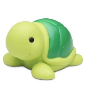 dollibu sea turtle bath buddy squirter – floating green turtle rubber bath toy, fun water squirting bathtime play for toddlers, cute sea life animal toy