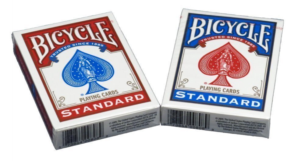 Bicycle Poker Size Standard Index Playing Cards, 4 Deck Player's Pack