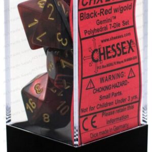 Gemini Polyhedral 7 Die Set, Black/Red/Gold by Chessex