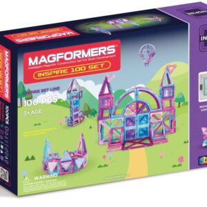 Magformers Inspire Set (100-pieces) Magnetic Building Blocks, Educational Magnetic Tiles Kit , Magnetic Construction STEM Toy Set