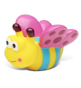 dollibu butterfly bath buddy squirter – floating colorful butterfly rubber bath toy fun water squirting bathtime play for toddlers cute & soft insect toy for the bathtub, beach & pool for girls & boys