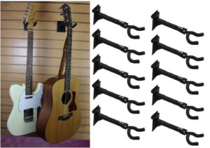 bluedot trading padded adjustable guitar holder wall mount & string instrument hanger hook rack suitable for home, school, or store display, pack of 10