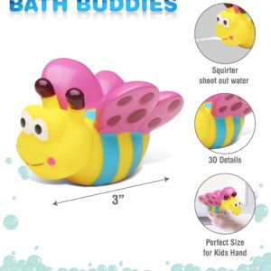 DolliBu Butterfly Bath Buddy Squirter – Floating Colorful Butterfly Rubber Bath Toy Fun Water Squirting Bathtime Play For Toddlers Cute & Soft Insect Toy For The Bathtub, Beach & Pool for Girls & Boys