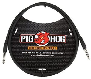 pig hog ptrs03 high performance 1/4" trs instrument cable, 3 feet