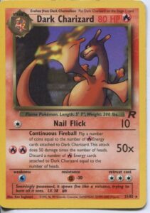 wizards of the coast pokemon team rocket rare card #21/82 dark charizard