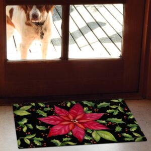 Toland Home Garden 800116 Poinsettia Winter Door Mat 18x30 Inch Christmas Outdoor Doormat for Entryway Indoor Entrance