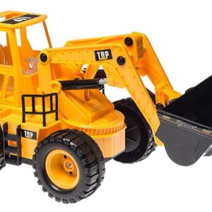 Top Race TR-113 5 Channel Full Functional Remote Control Tractor Toy Front Loader - 14 x 6 x 8 inch Electric RC Remote Control Construction Toy Tractors with Lights and Sounds