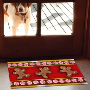 Toland Home Garden 800099 Gingerbread Men Winter Door Mat 18x30 Inch Christmas Outdoor Doormat for Entryway Indoor Entrance