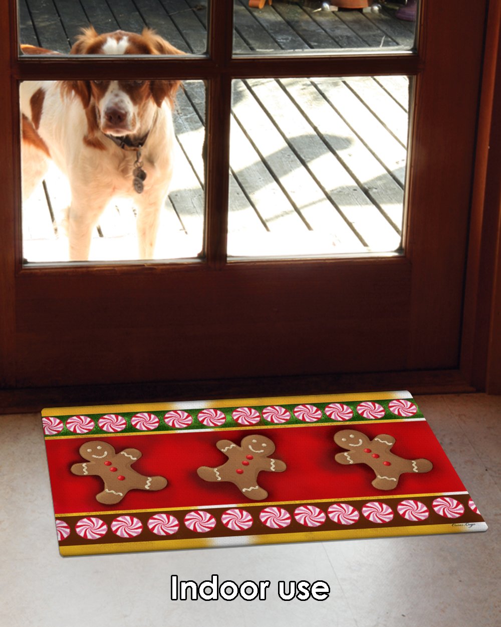 Toland Home Garden 800099 Gingerbread Men Winter Door Mat 18x30 Inch Christmas Outdoor Doormat for Entryway Indoor Entrance