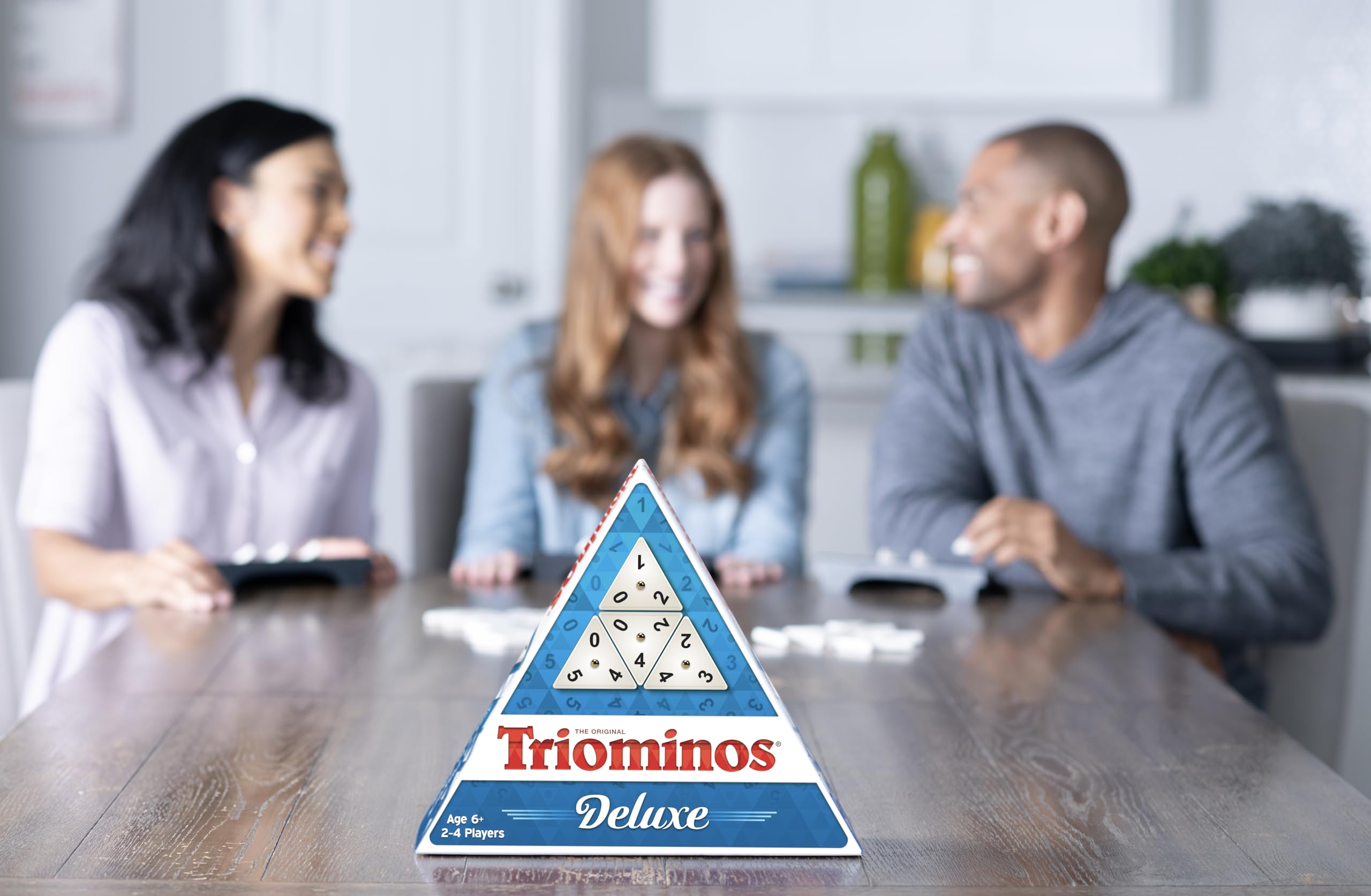 Pressman Tri-Ominos - Deluxe Edition Triangular Tiles with Brass Spinners, 5"