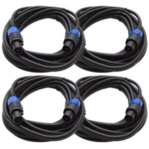 seismic audio - tw12s25 (pack of 4) - 25 foot speakon to speakon pa/dj speaker cable - 2 conductor - 12 guage