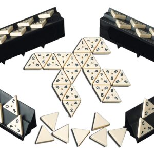 Pressman Tri-Ominos - Deluxe Edition Triangular Tiles with Brass Spinners, 5"