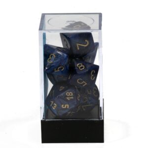 Scarab Royal Blue/gold 7 Die Set Polyhedral