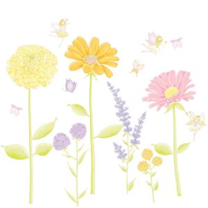 giant flower and fairy garden wall sticker