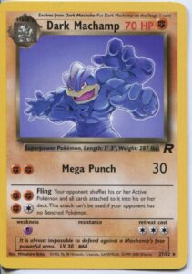 wizards of the coast pokemon team rocket rare card #27/82 dark machamp