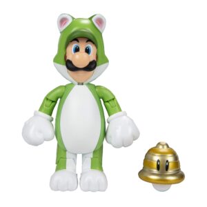 world of nintendo 91448 4" cat luigi action figure