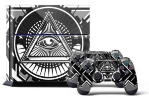 247 skins graphics kit sticker decal compatible with ps4 playstation 4 and dualshock controllers - conspiracy