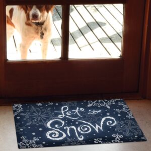 Toland Home Garden 800095 Let It Snow Winter Door Mat 18x30 Inch Snowflake Outdoor Doormat for Entryway Indoor Entrance