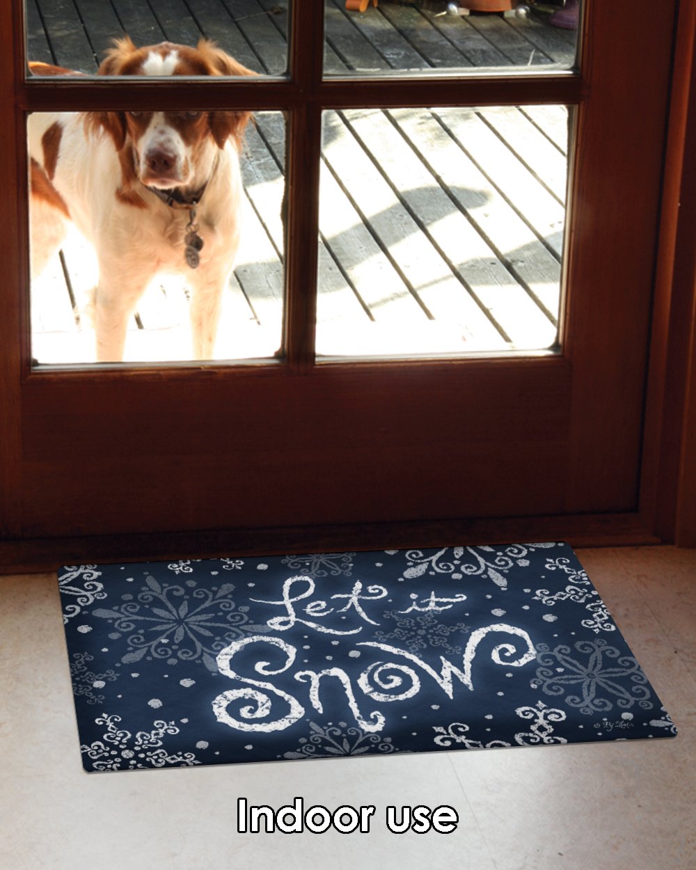 Toland Home Garden 800095 Let It Snow Winter Door Mat 18x30 Inch Snowflake Outdoor Doormat for Entryway Indoor Entrance