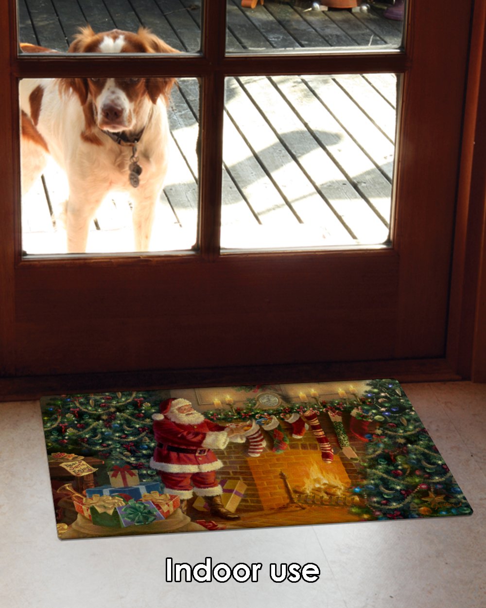 Toland Home Garden 800103 Stocking Stuffer Christmas Door Mat 18x30 Inch Winter Outdoor Doormat for Entryway Indoor Entrance