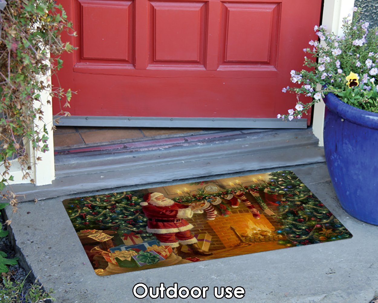 Toland Home Garden 800103 Stocking Stuffer Christmas Door Mat 18x30 Inch Winter Outdoor Doormat for Entryway Indoor Entrance