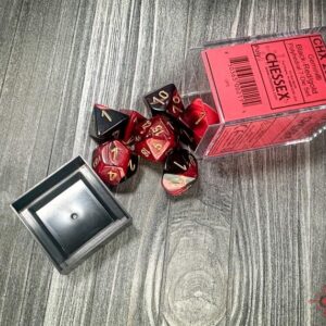 Gemini Polyhedral 7 Die Set, Black/Red/Gold by Chessex