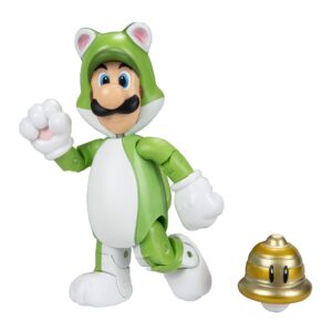 World of Nintendo 91448 4" Cat Luigi Action Figure