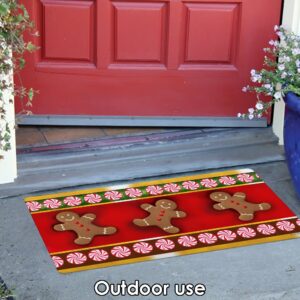 Toland Home Garden 800099 Gingerbread Men Winter Door Mat 18x30 Inch Christmas Outdoor Doormat for Entryway Indoor Entrance