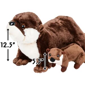 Rhode Island Novelty Adventure Planet Birth of Life River Otter with Baby Plush Toy 12.5" Long Without Tail