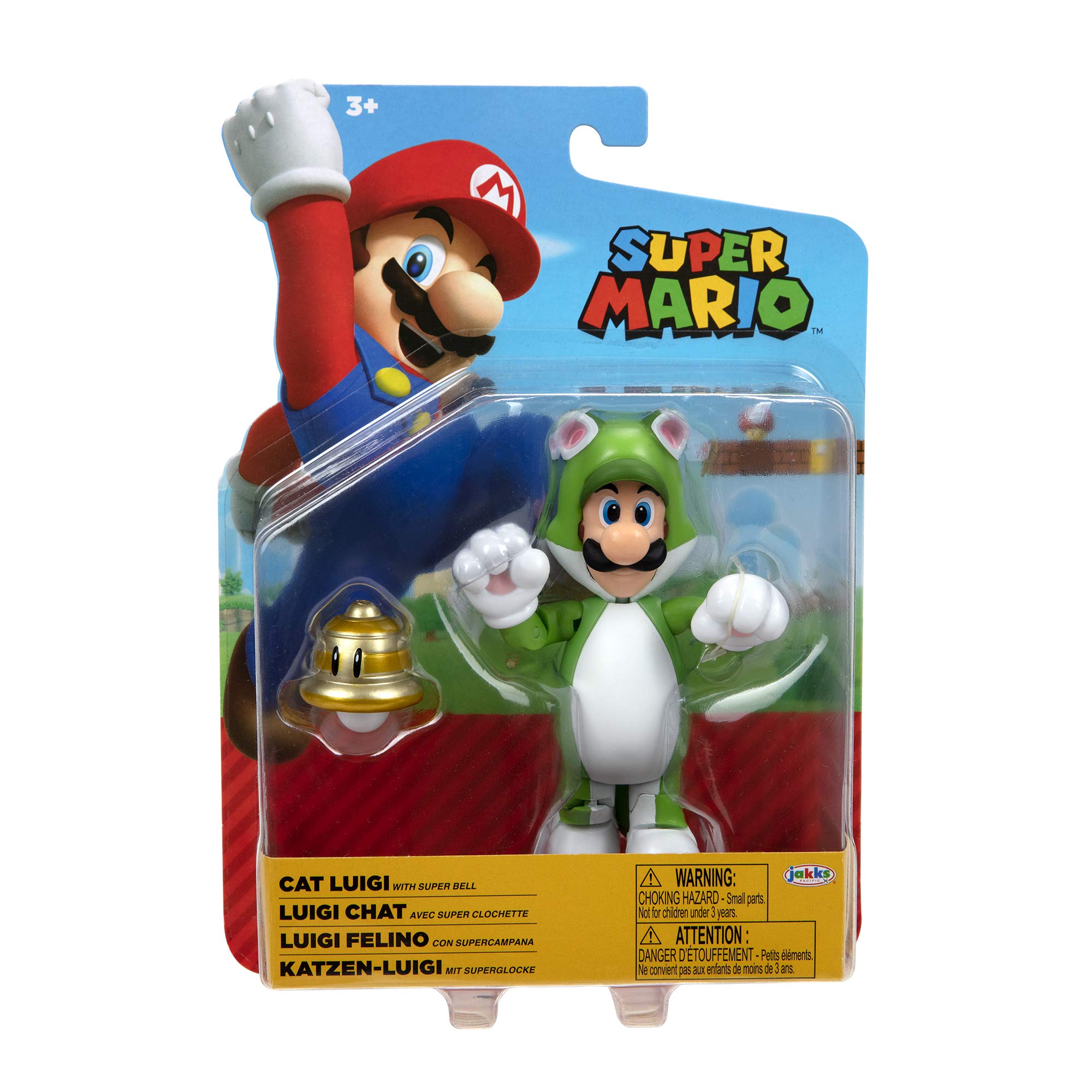 World of Nintendo 91448 4" Cat Luigi Action Figure