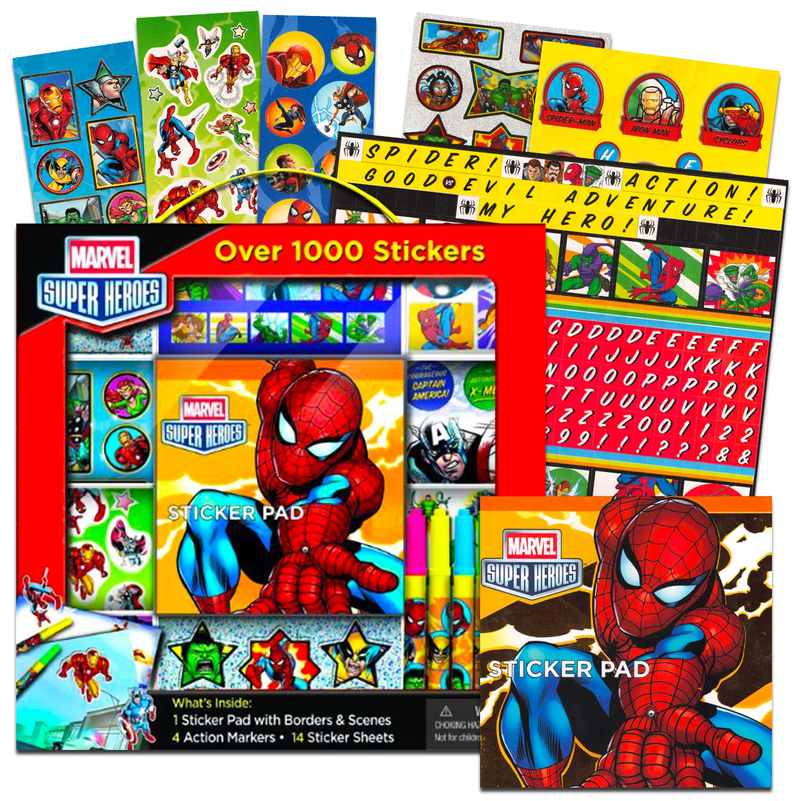 Avengers Stickers for Kids - Bundle with Over 1000 Marvel Stickers for Water Bottles, Laptop, Skateboard, Bike, Play Dates | Spiderman Stickers Party Favor