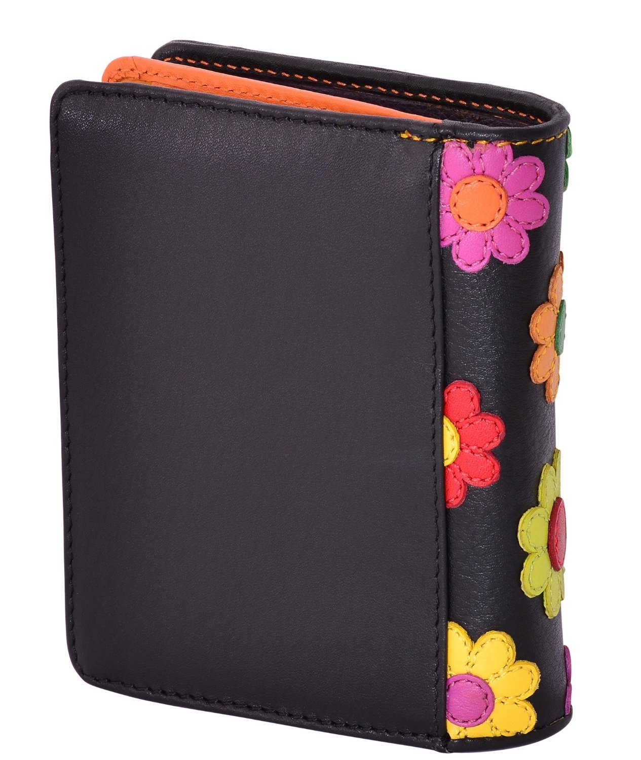 Visconti Sunshine DS-80 Womens Floral Multi Colored Bifold Wallet - Black Multi