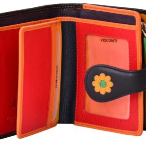 Visconti Sunshine DS-80 Womens Floral Multi Colored Bifold Wallet - Black Multi