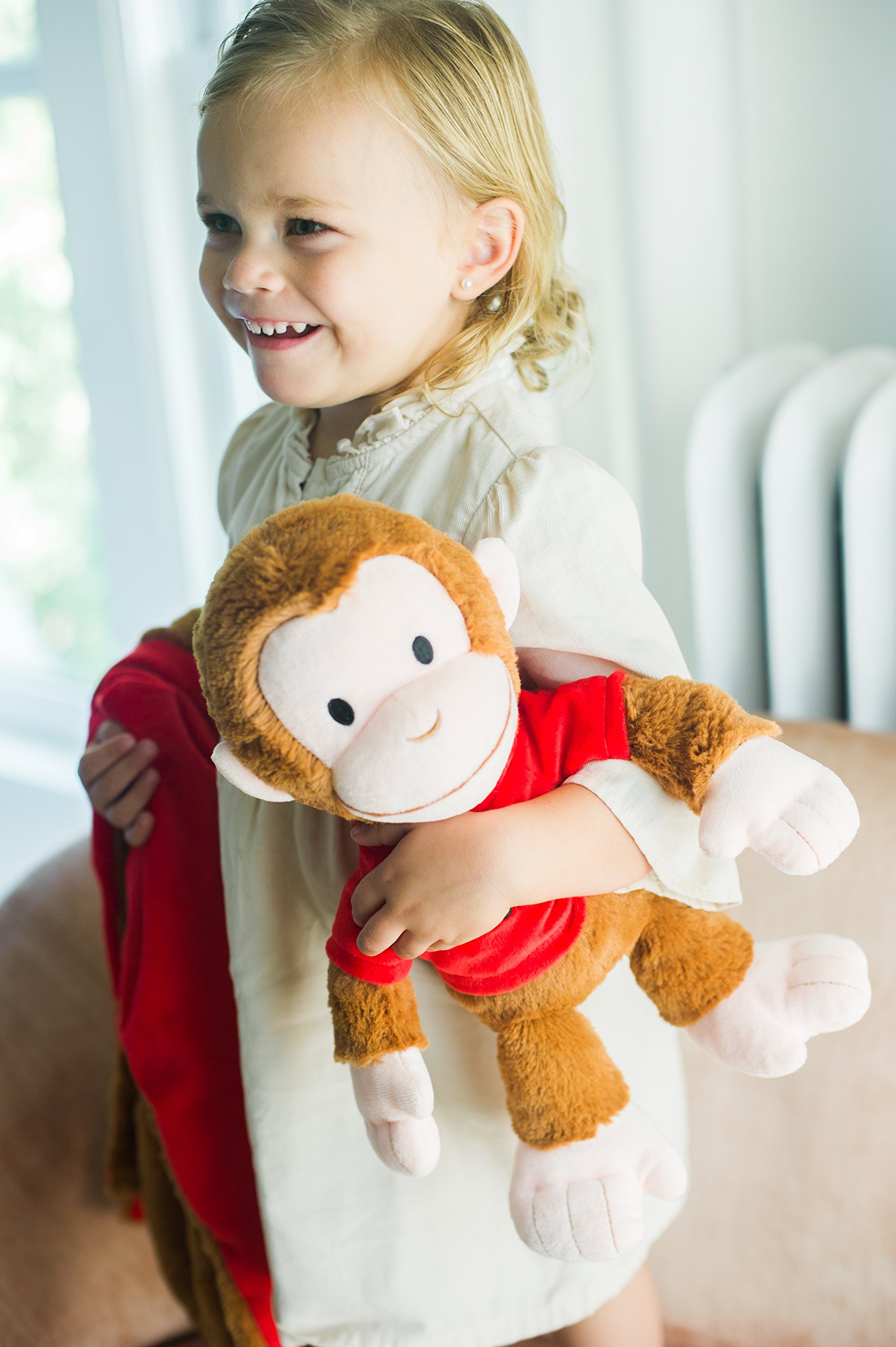 Animal Adventure | Cuddle Bundles | Curious George | Super-Soft Machine Washable Blankie & Plush Toy Brown, 11 inches