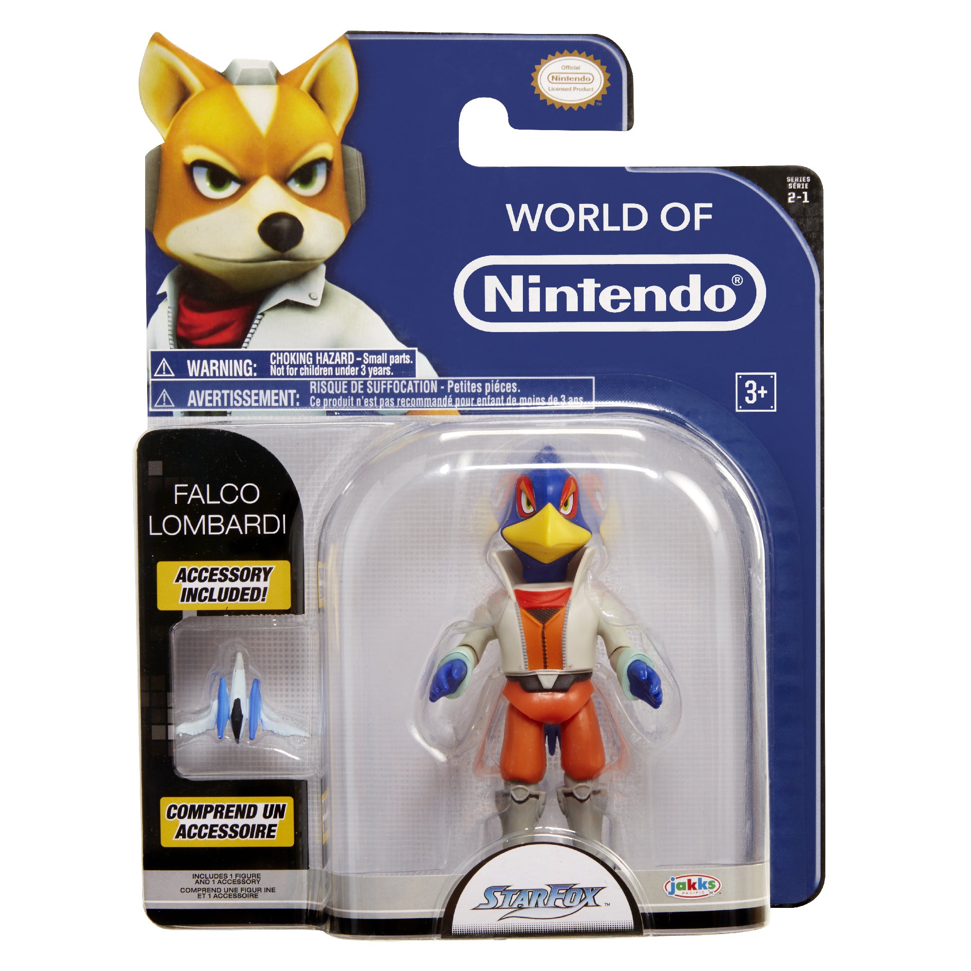 World of Nintendo, Star Fox Falco Lombardi Action Figure, 4 Inches