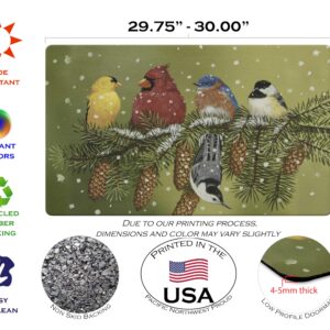 Toland Home Garden 800093 Snowy Friends Winter Door Mat 18x30 Inch Bird Outdoor Doormat for Entryway Indoor Entrance