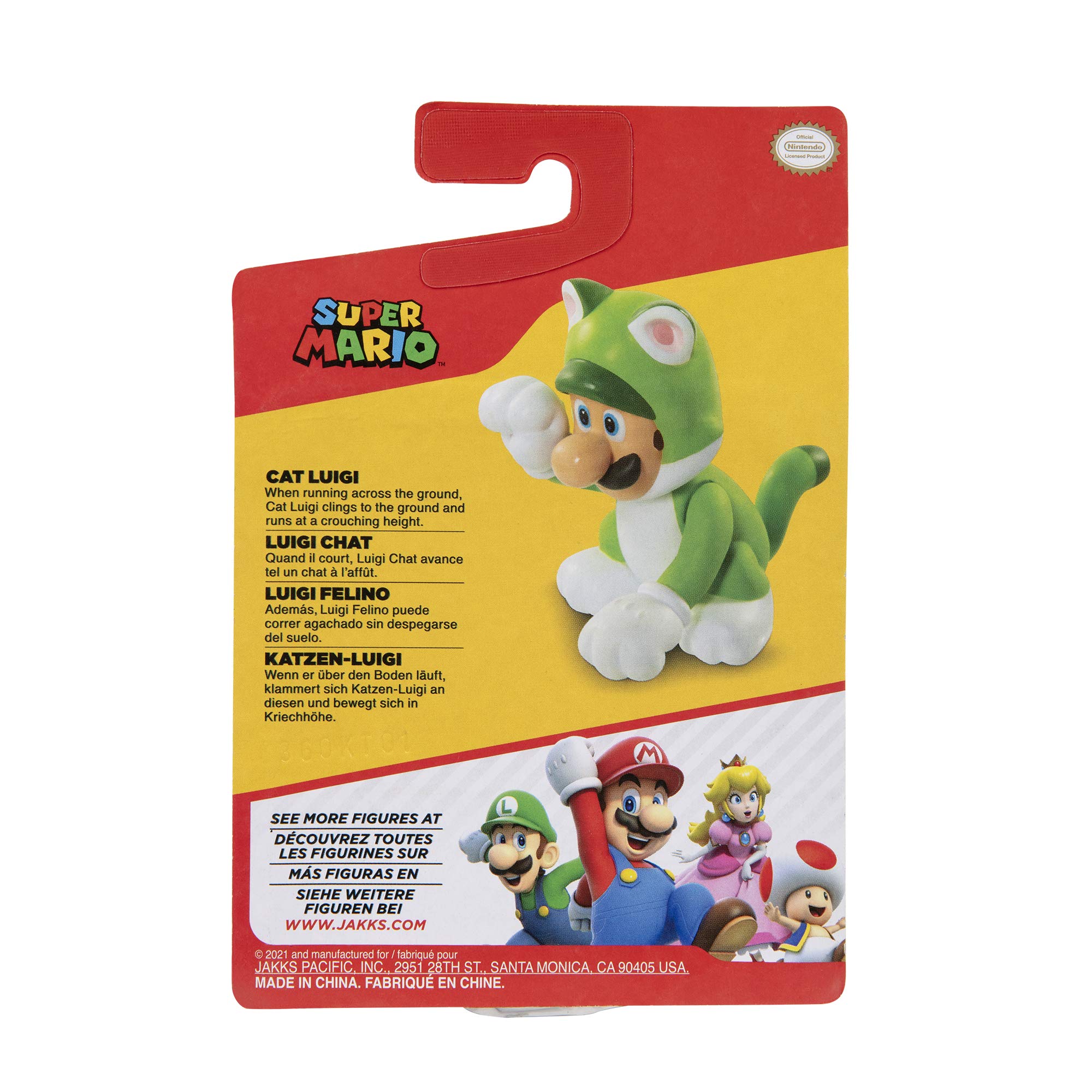 World of Nintendo 91426 2.5" Cat Luigi Action Figure