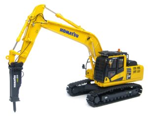 universal hobbies model 1:50 komatsu digger pc 210lc-10 with hydraulic hammer uh-8096