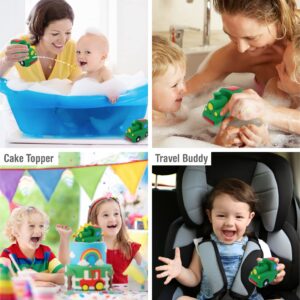 DolliBu Train Bath Buddy Squirter - Floating Green Train Rubber Bath Toy, Fun Water Squirting Bathtime Play for Toddlers, Cute & Soft Transportation Toy for The Bathtub, Beach & Pool for Boys & Girls