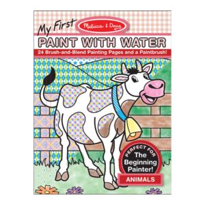 melissa & doug my first paint with water coloring book: animals (24 painting pages)