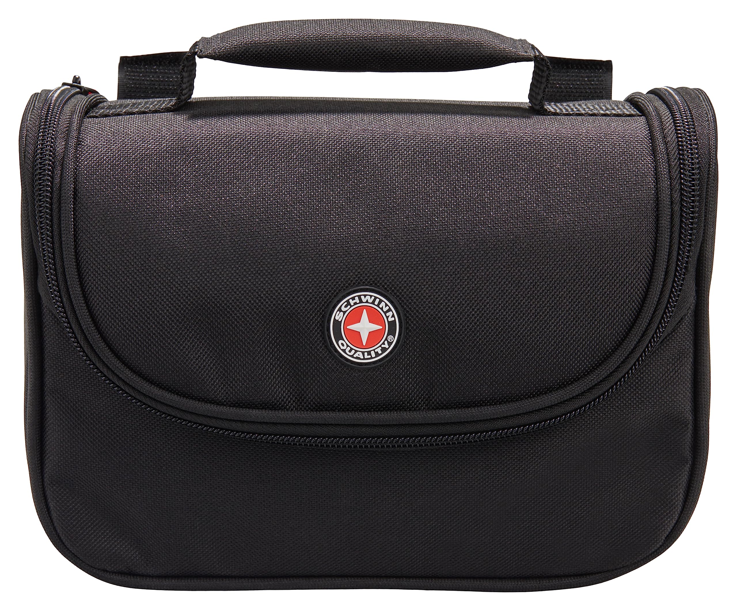 Schwinn Bike Handlebar Bag, Easy to Install, Front Bag Mounted Bicycle Accessories, Waterproof and Zippered, Black