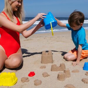 PREXTEX 19-Piece Kids Beach Toys | Age 3-10, Toddler, Baby, Older Kids | Beach Sand Toys | Play Toy Set - Bucket, Sifter, Shovels, Rakes, Watering Can, Animal&Castle Molds, Drawstring Mesh Beach Bag