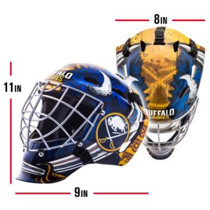 Franklin Sports Buffalo Sabres NHL Hockey Goalie Face Mask - Goalie Mask for Kids Street Hockey - Youth NHL Team Street Hockey Masks